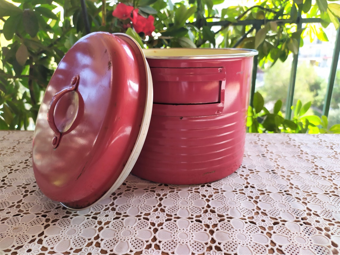 Xlarge Rusty Tin Storage Typhoon Brand in Cylindrical Shape | Etsy