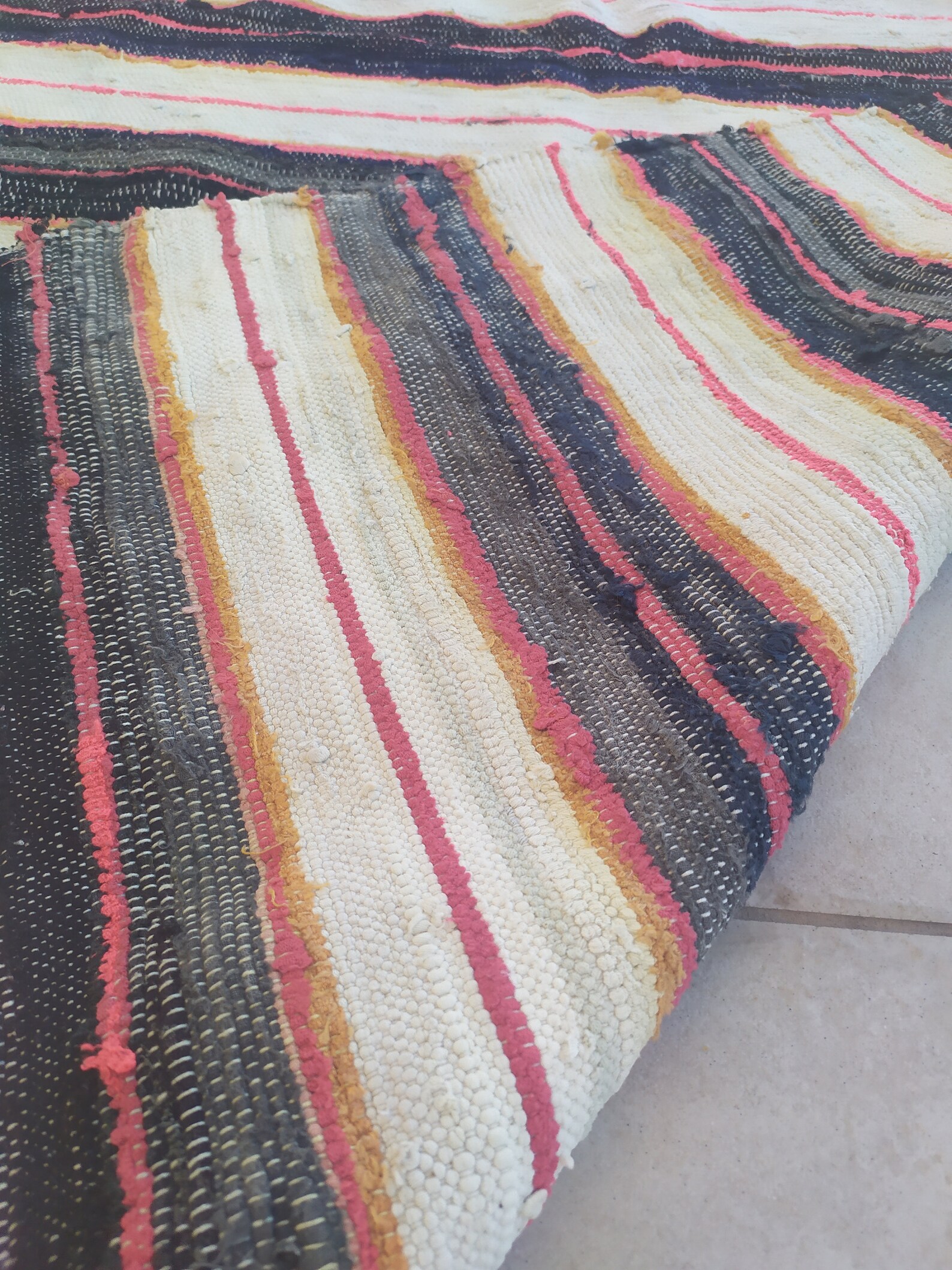 Greek Chindi Area Rug Large Stripped Hand Woven Loom Rug - Etsy