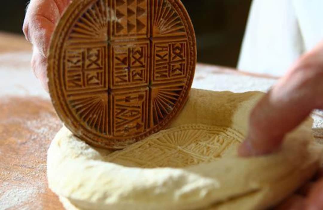 2-side Carved Wooden Greek Prosphora Stamp Orthodox Liturgy Holy Bread ...
