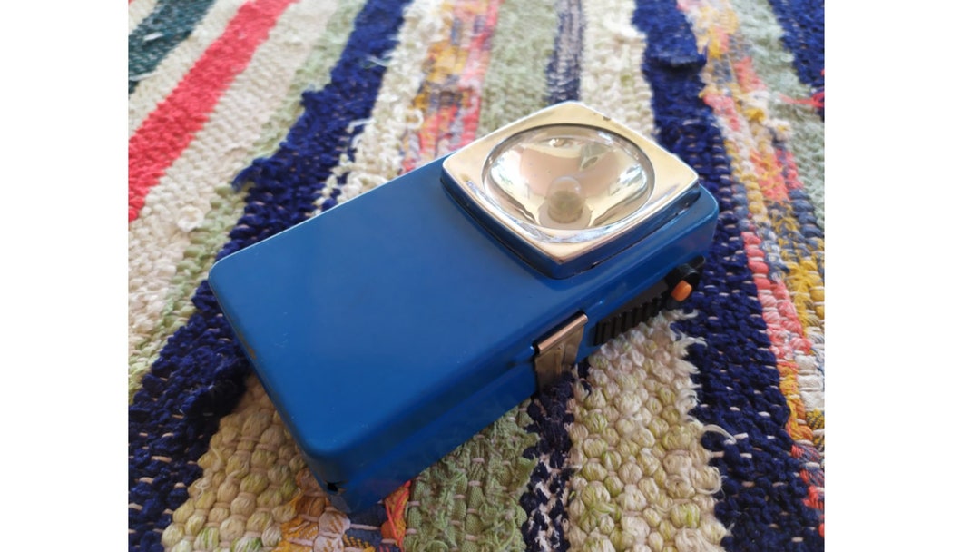 Blue Vintage Flashlight Pocket Lamp Collectible Military Torch ...