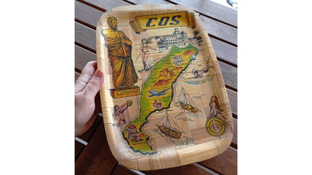 Souvenir From Greece Tray Wooden Decorative Map From the Greek Island ...