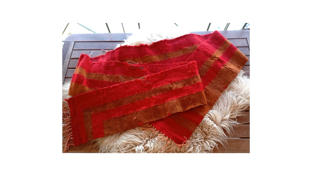 Greek Panel Woven Handmade Woolen Fabric Piece - Vintage 60's From ...