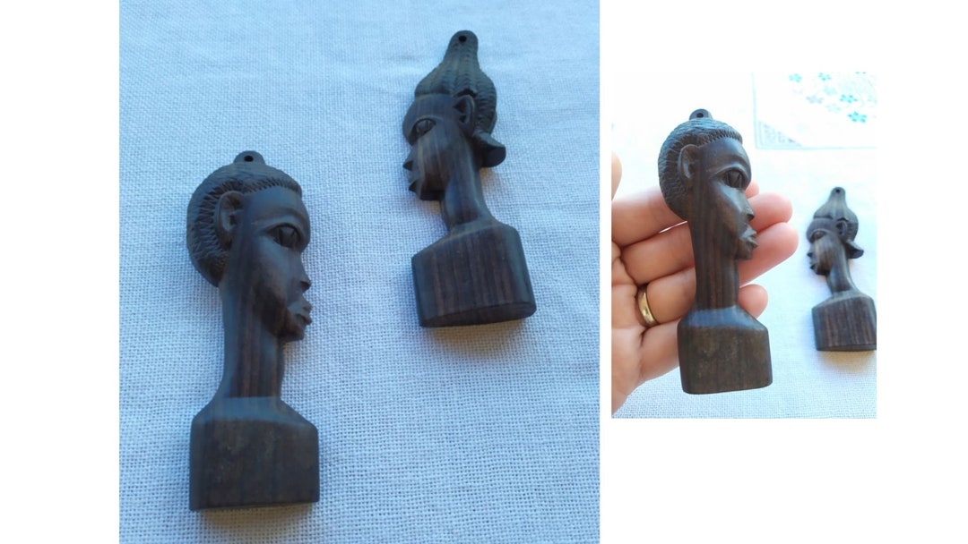 Vintage Handmade Figurine Wooden Statue Miniature Art Decor Carved ...