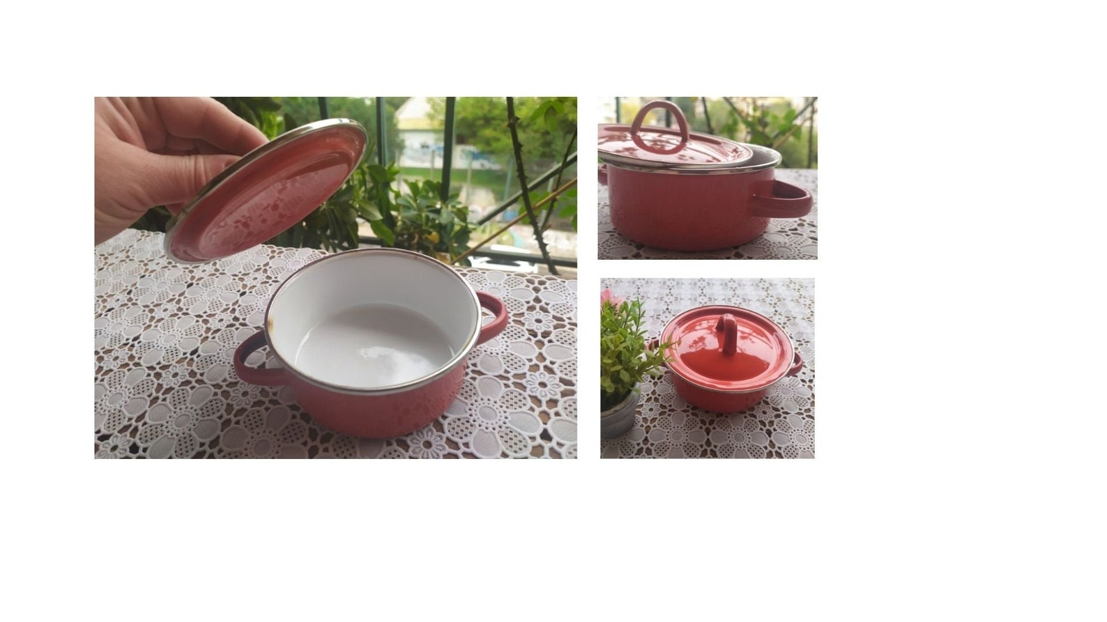 Undersized Enamelled Vintage Tiny Pot Decorative Cooking | Etsy