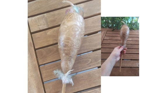 Handcarved Maracas From Seeds Wood and Feathers Traditional | Etsy