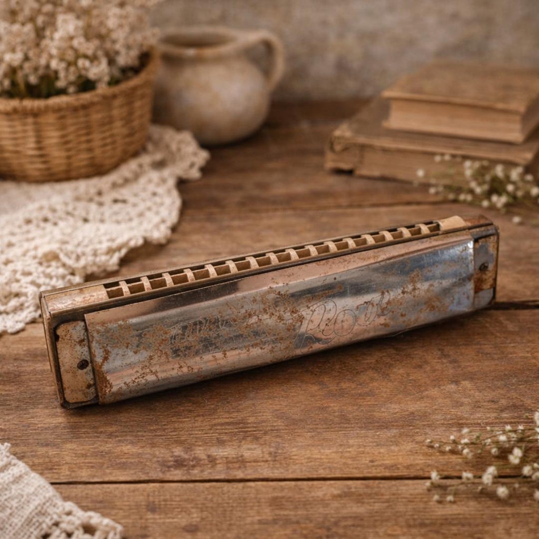 Rusty Wind Instrument: Collectible German Harmonica Moulin Rouge D.R.W ...