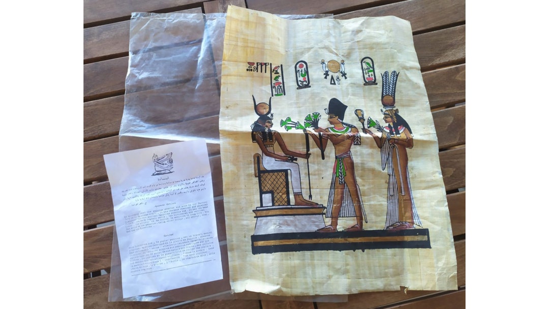 With Certificate Egyptian Papyrus Sheet Handmade Planted Paper Ancient ...