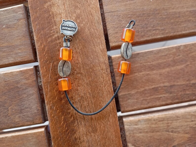 Greek Begleri Toy – Handmade Fidget Worry Beads – Orange Beads With ...