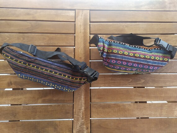 Fanny Pack Woven Colorful Belly Bag with Zipper Unise… - Gem