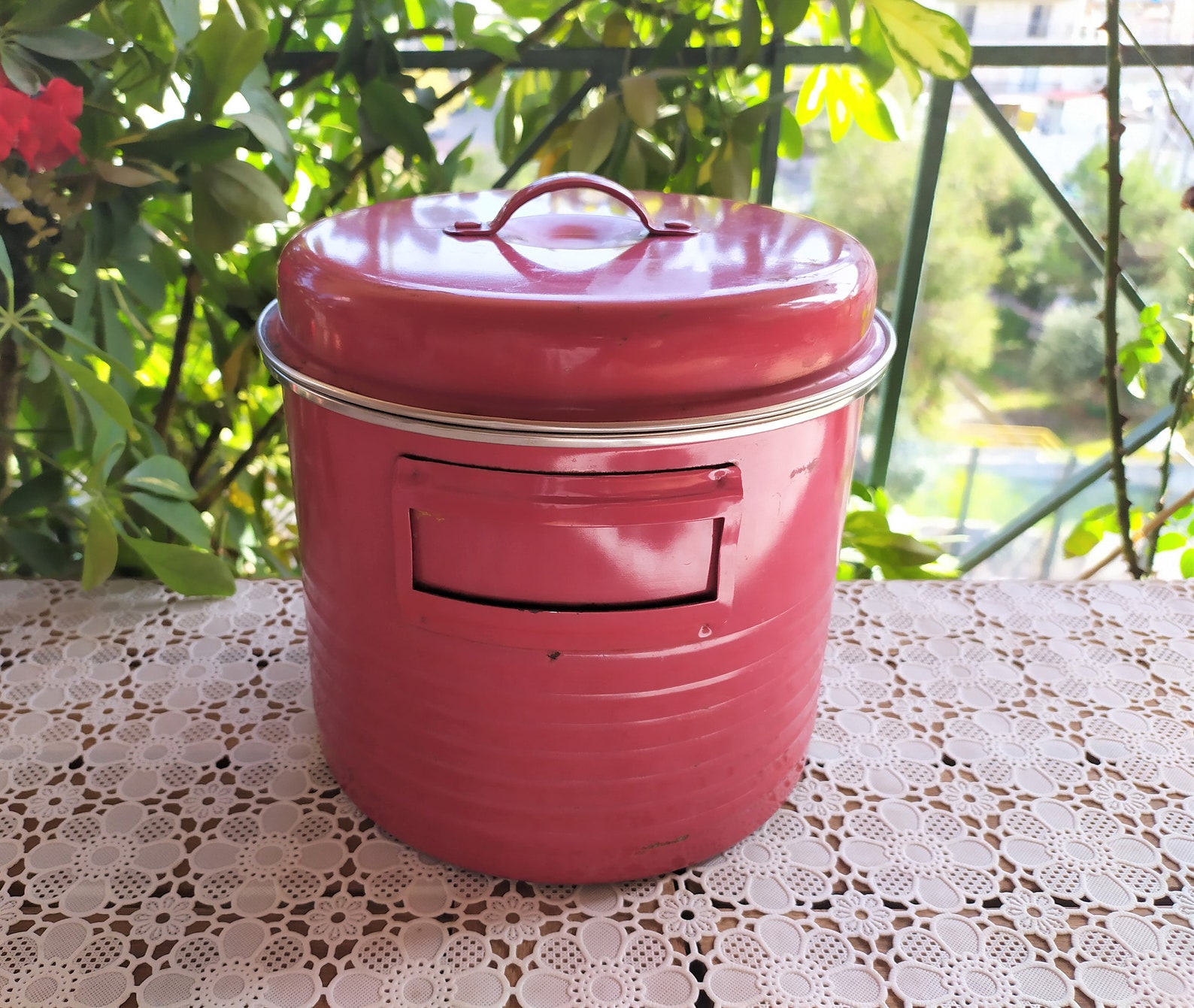 Xlarge Rusty Tin Storage Typhoon Brand in Cylindrical Shape | Etsy