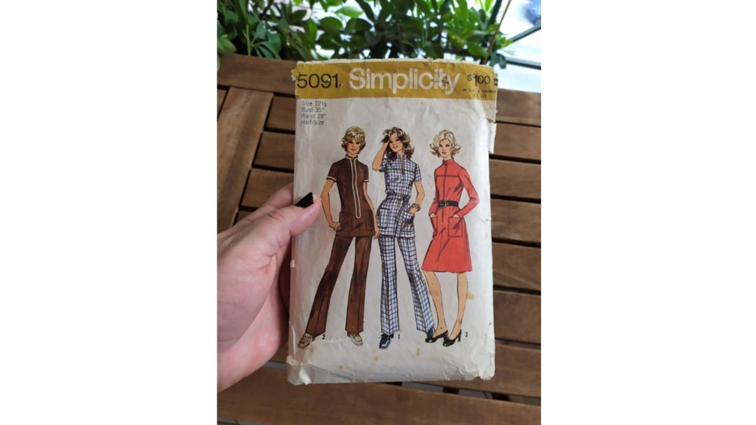 Vintage 1970's Simplicity #5091 Size 12.5 Women's Pattern Set ...