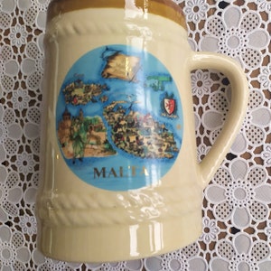 Malta Map Souvenir Touristic Vintage Ceramic Mug Coffee Beer | Etsy