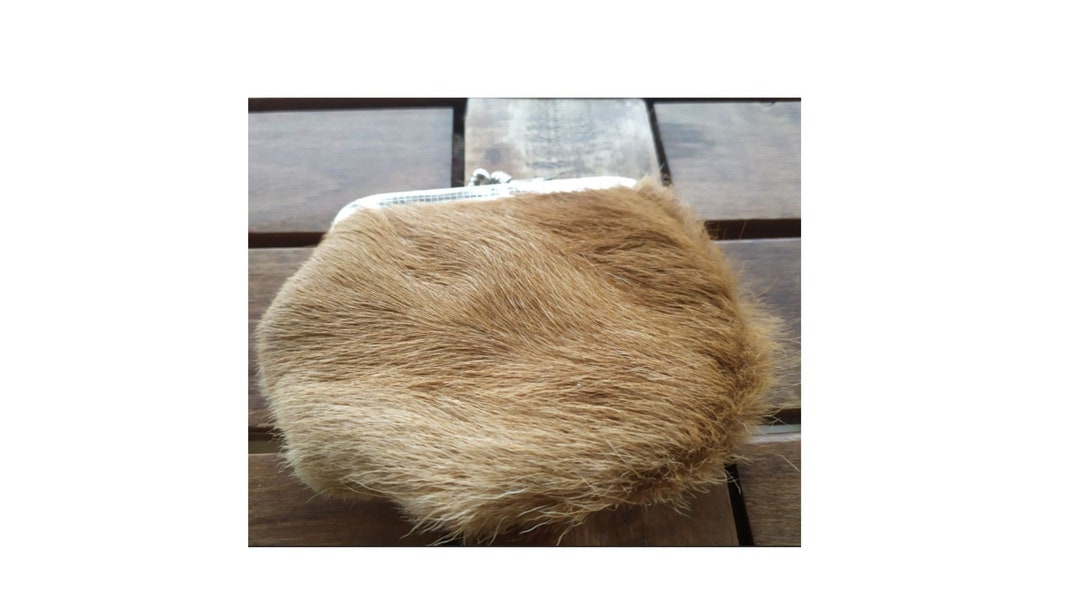 From 80's With Fur Overlay Brown Lining Wallet Clip Money Greek Old ...