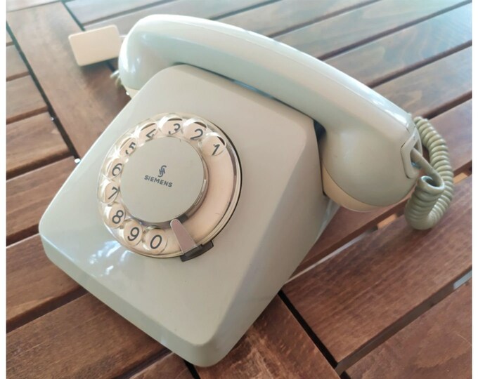 Siemens 80's Landline Phone Beige Rotary 1980's Decor Vintage Home ...