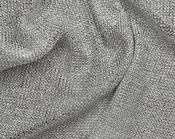 Silver Faux Chain Mail Fabric 40x135cm(15x53'') Small Metal Mesh ...