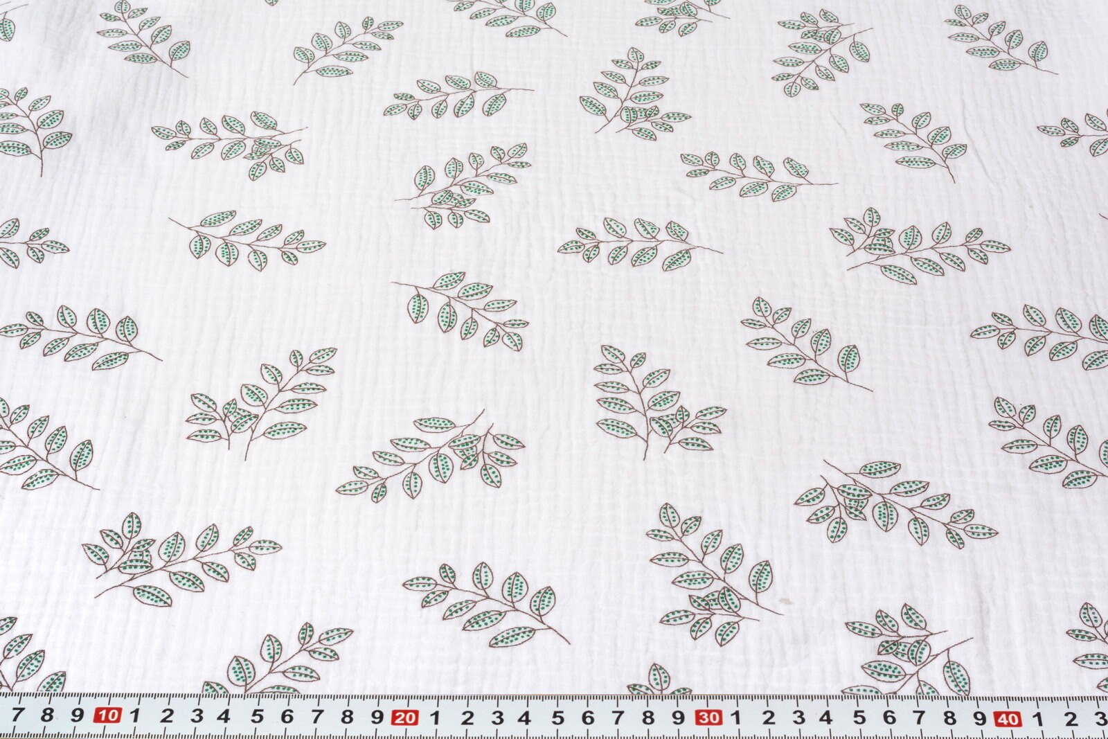 Double Gauze Cotton Muslin Fabric Plant Leaves Cotton Fabric Soft ...
