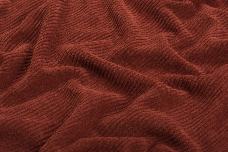 Terracota Corduroy Fabric Velvet Fabric 150cm 59" Wide - 242 Gsm 7.2 Oz ...