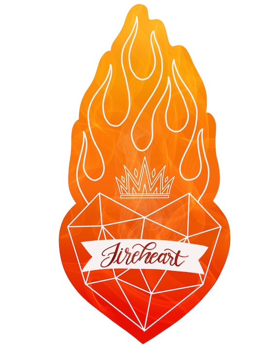 Throne of Glass Fireheart Sticker | Etsy