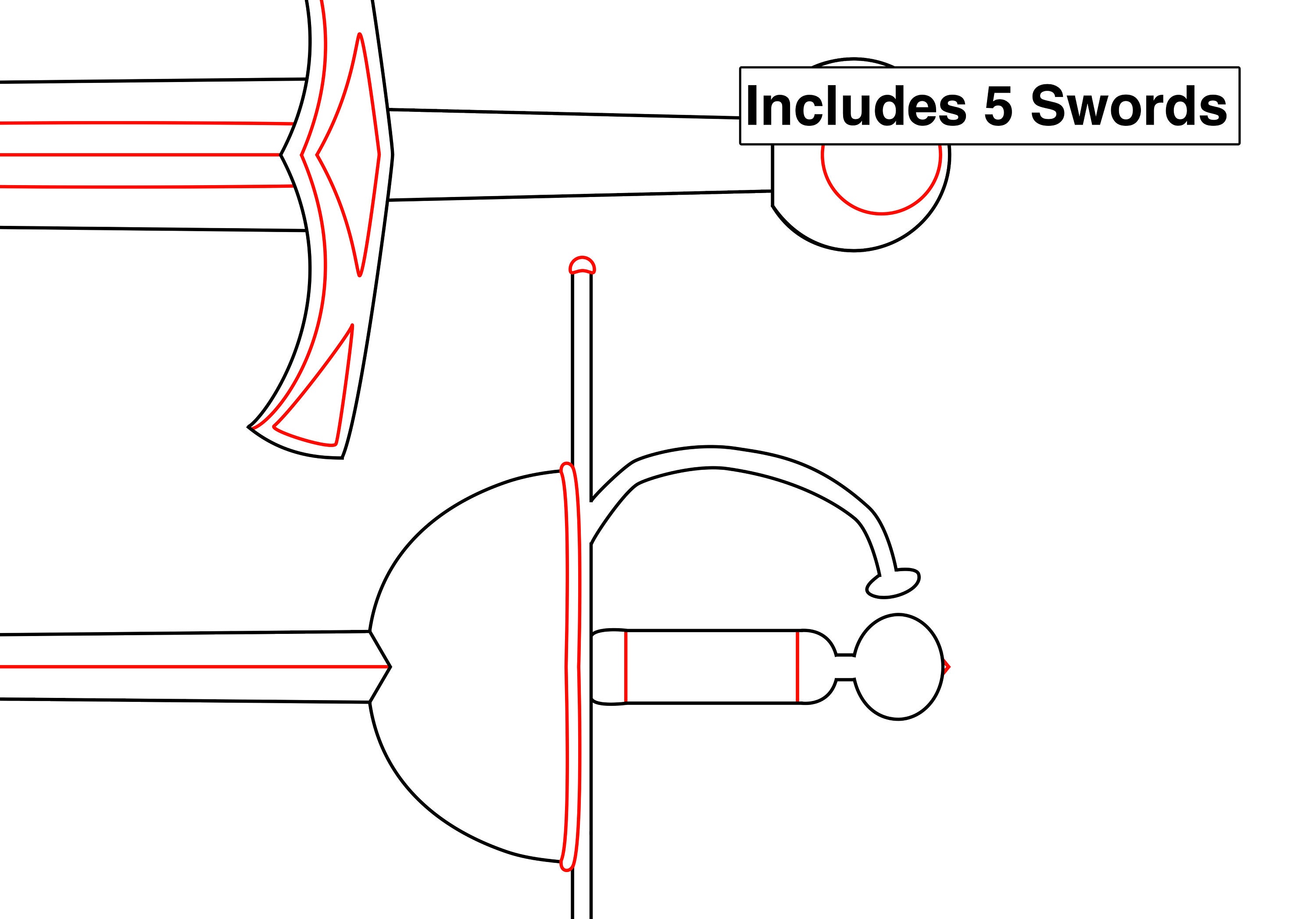 Cosplay Sword Pattern Collection 5 Digital Templates | Etsy