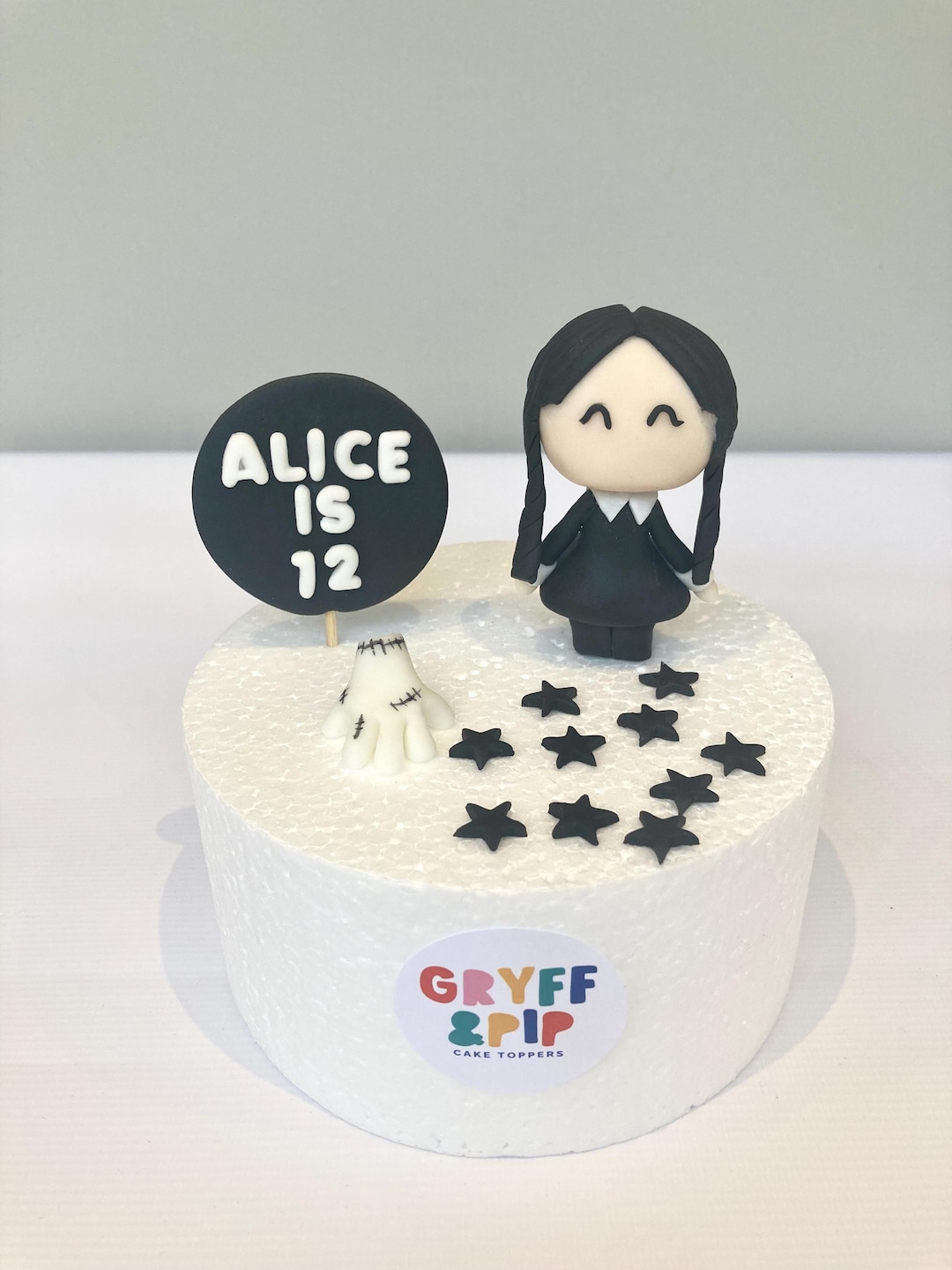 Handcrafted Wednesday Addams Fondant Cake Topper Set - Etsy