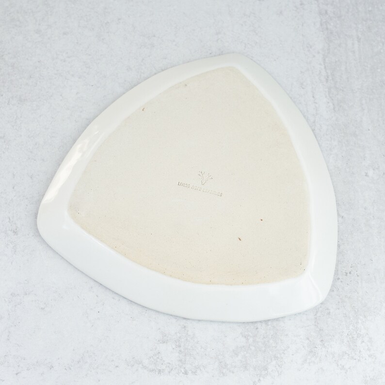 Nested Triagnle Plates, Stacked Plates, Entertaining, Serveware, Hand ...