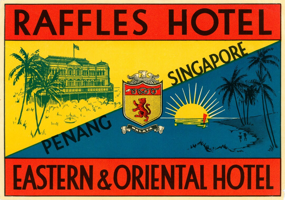 Raffles Hotel, Penang, Singapore / Vintage Fine Art Poster ...