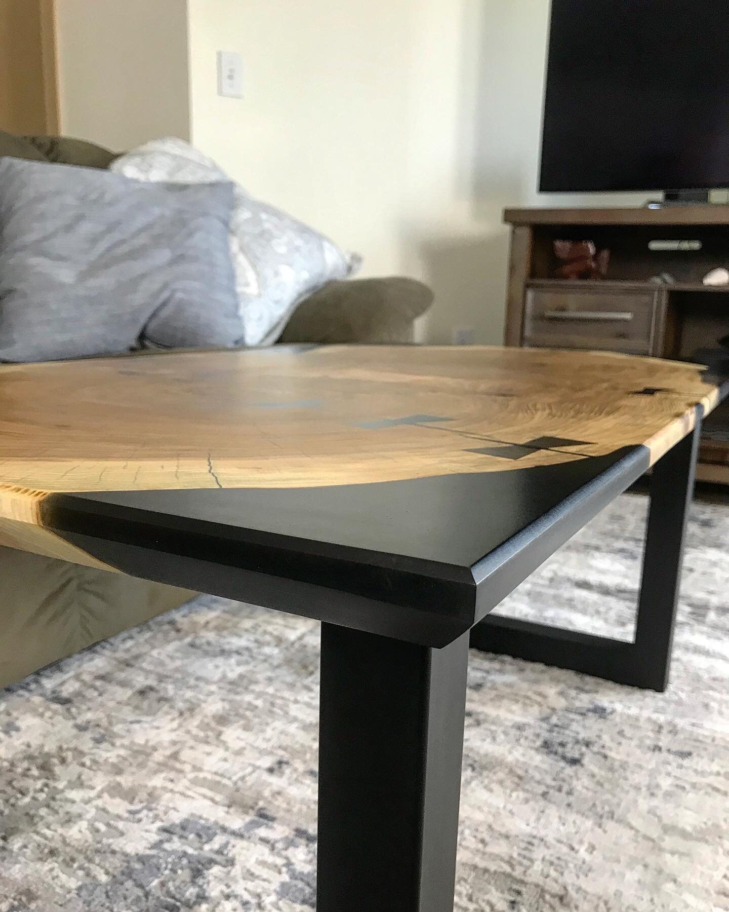 Live Edge Wood Coffee Table | Resin | Wood | Industrial | Hoppe Bros ...