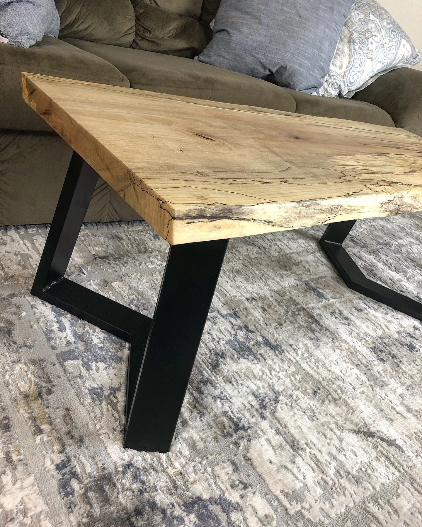 Spalted Maple Live Edge Coffee Table | Hoppe Bros Woodwork Co