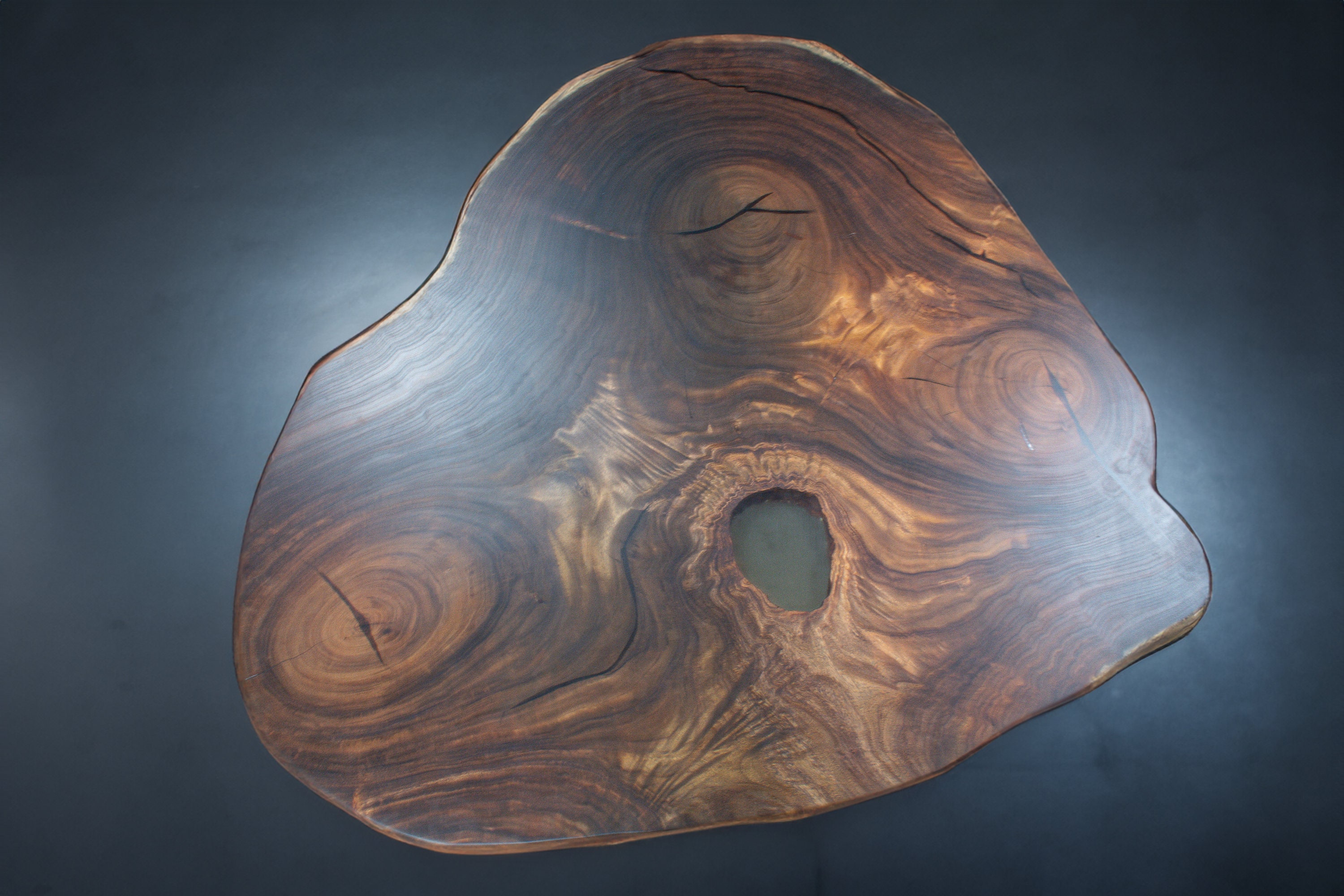 Large Round Live Edge Monkey Pod Coffee Table Steel Legs - Etsy