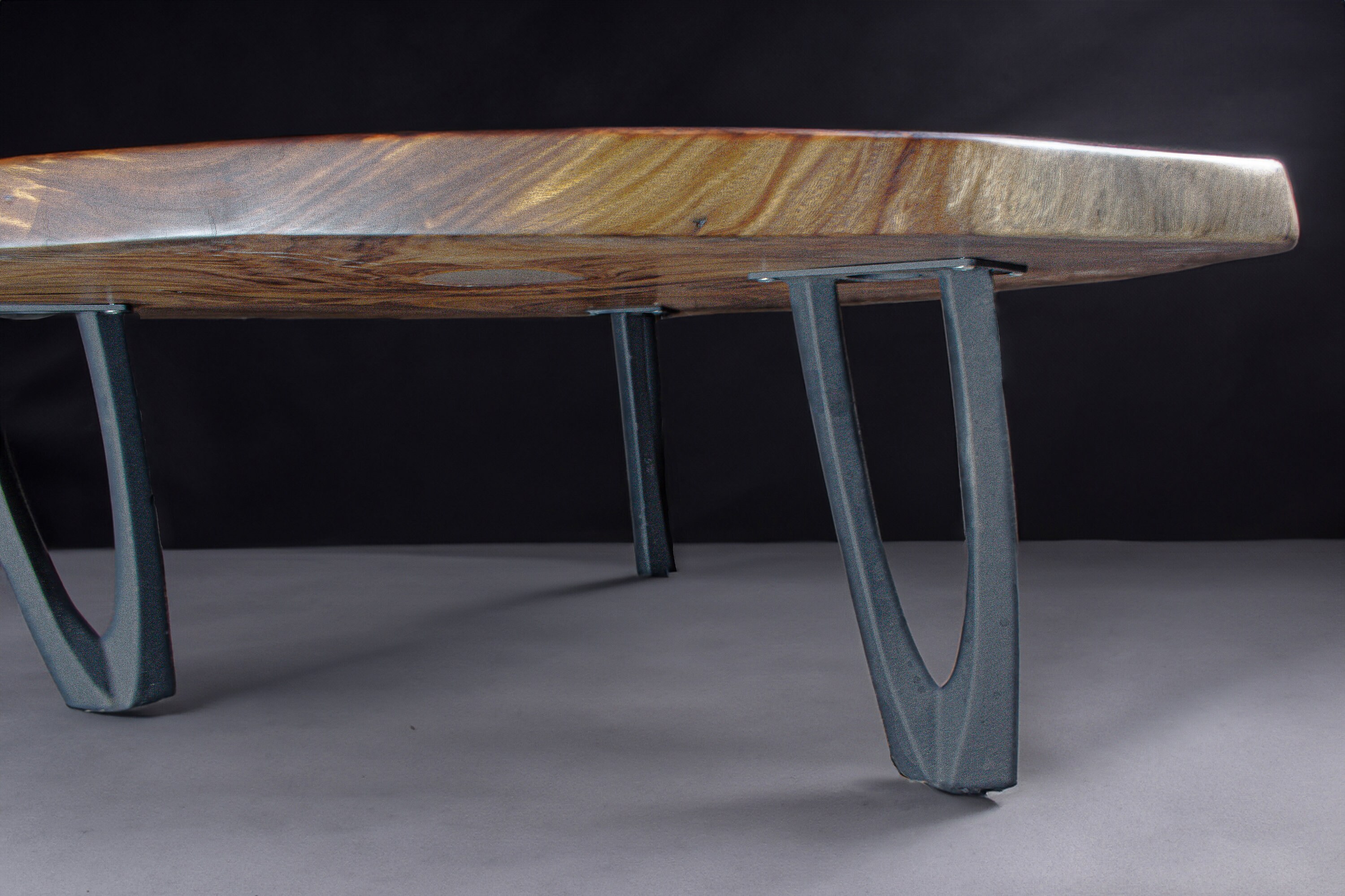 Large Round Live Edge Monkey Pod Coffee Table Steel Legs - Etsy