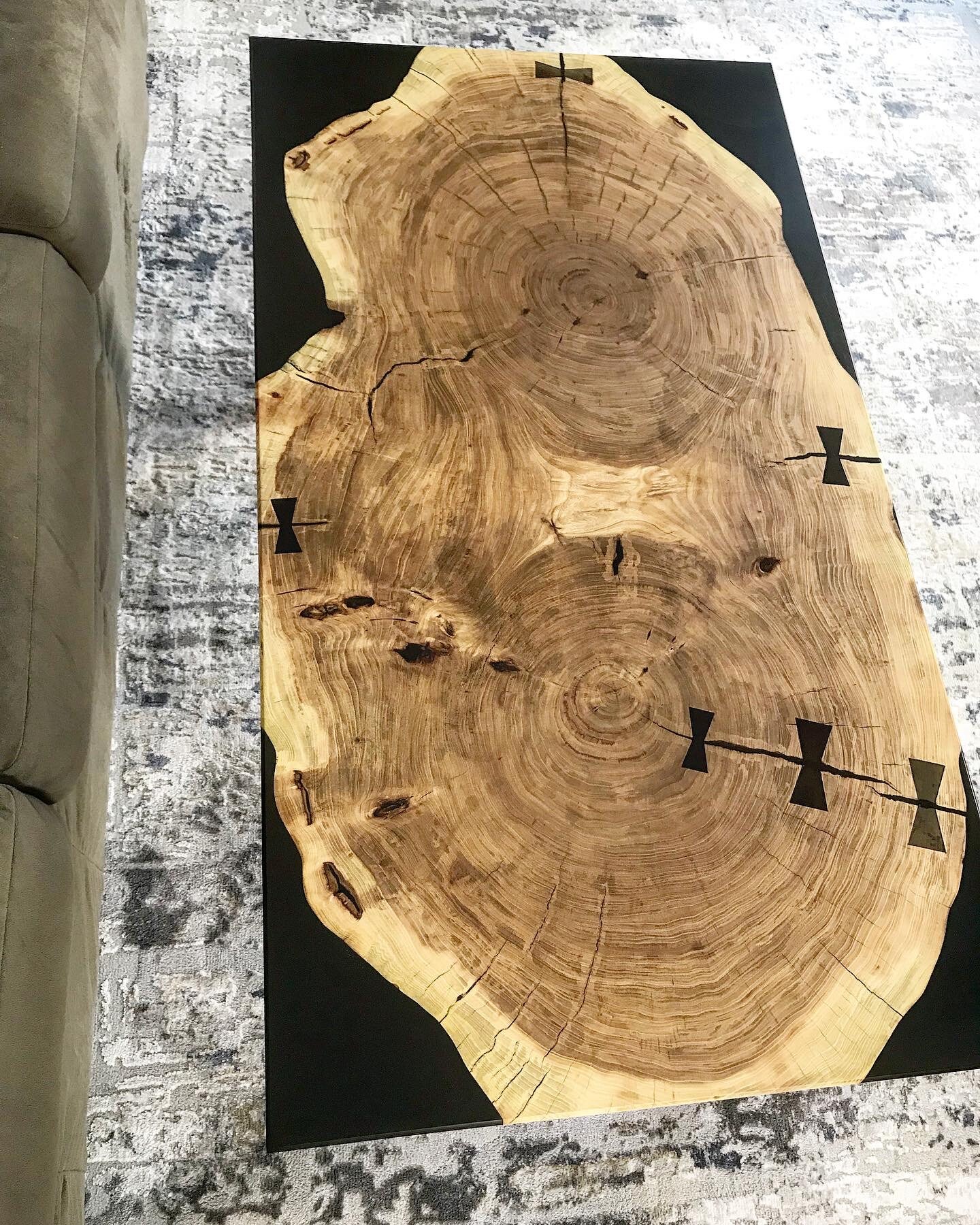 Live Edge Wood Coffee Table | Resin | Wood | Industrial | Hoppe Bros ...