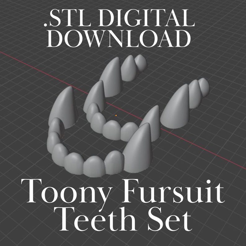 Toony Fursuit Teeth Set 3D Printing .STL File - Etsy