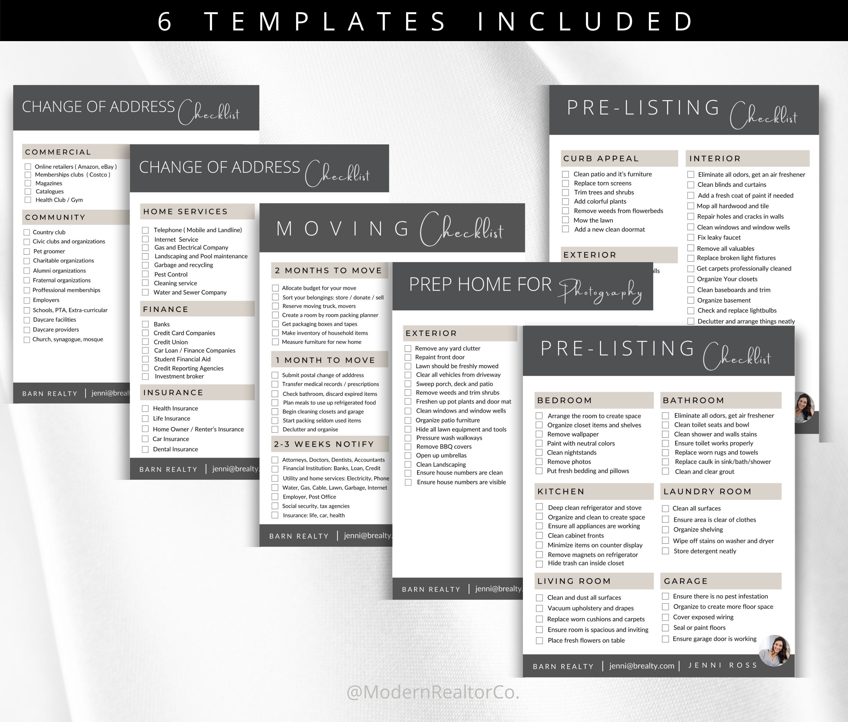 Modern Real Estate Checklist Bundle | Moving Checklist | Photography ...