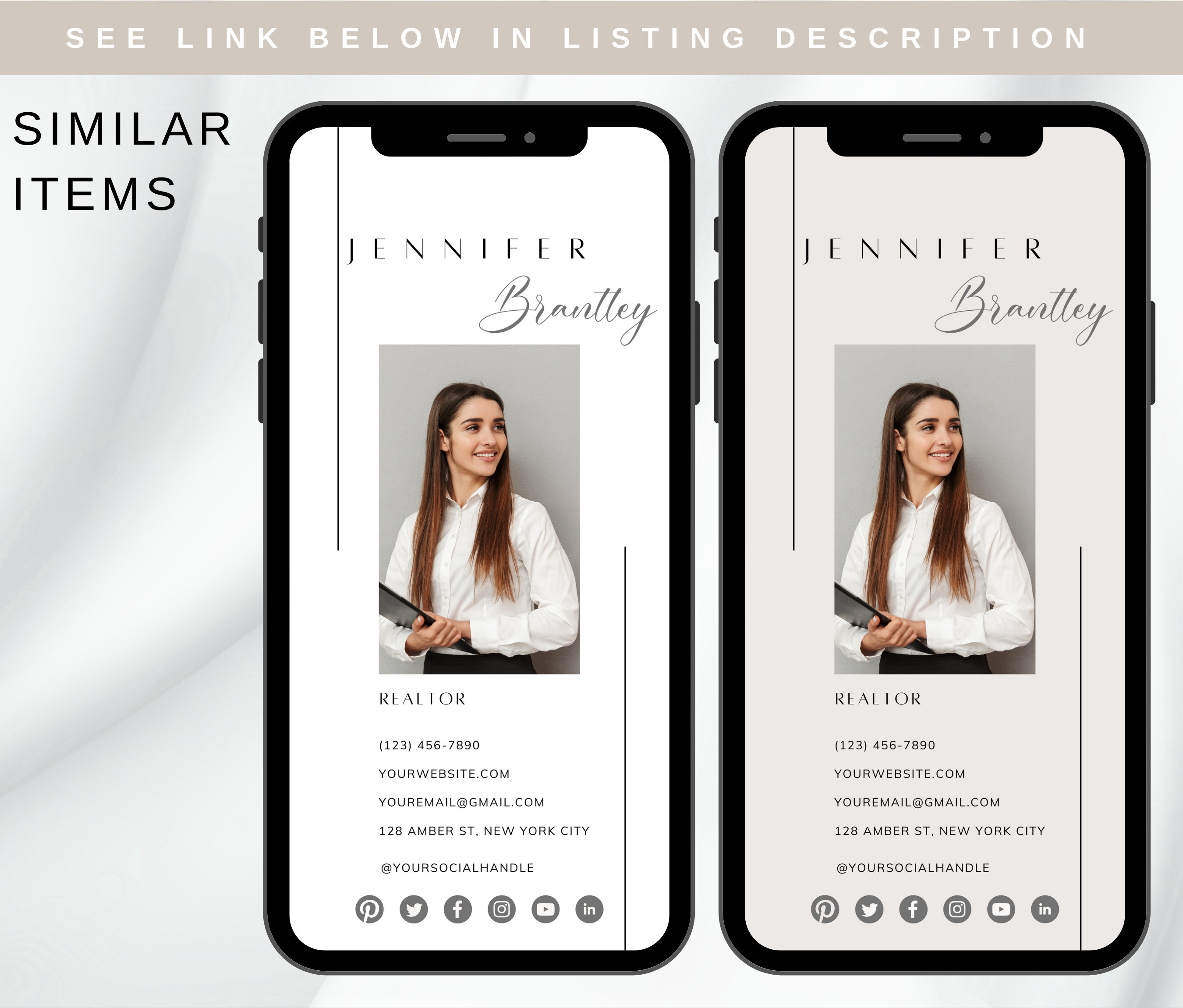 Modern Digital Business Card Template Custom Digital | Etsy
