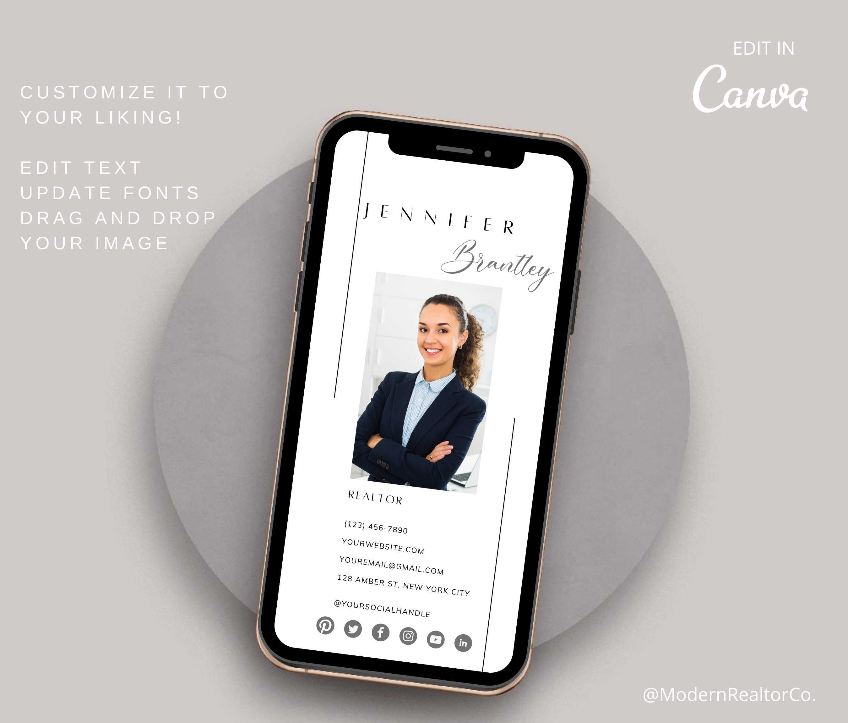 Modern Digital Business Card Template | Custom Digital Business Card ...