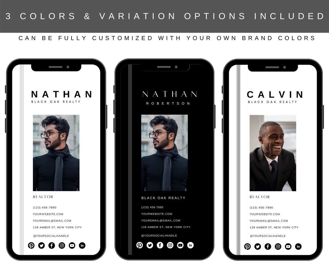 Modern Digital Business Card Template Custom Digital | Etsy