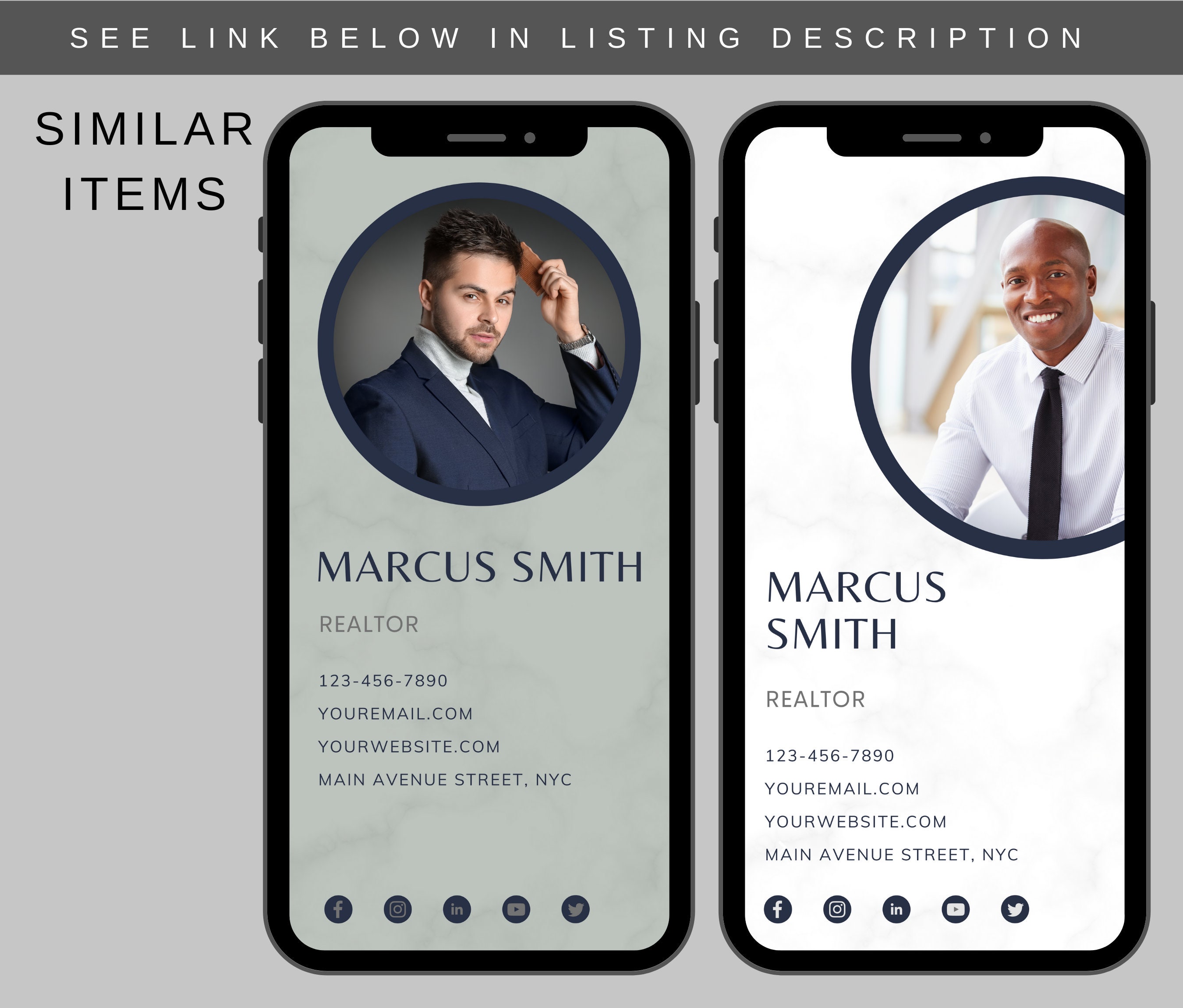 Modern Digital Business Card Template Custom Digital | Etsy