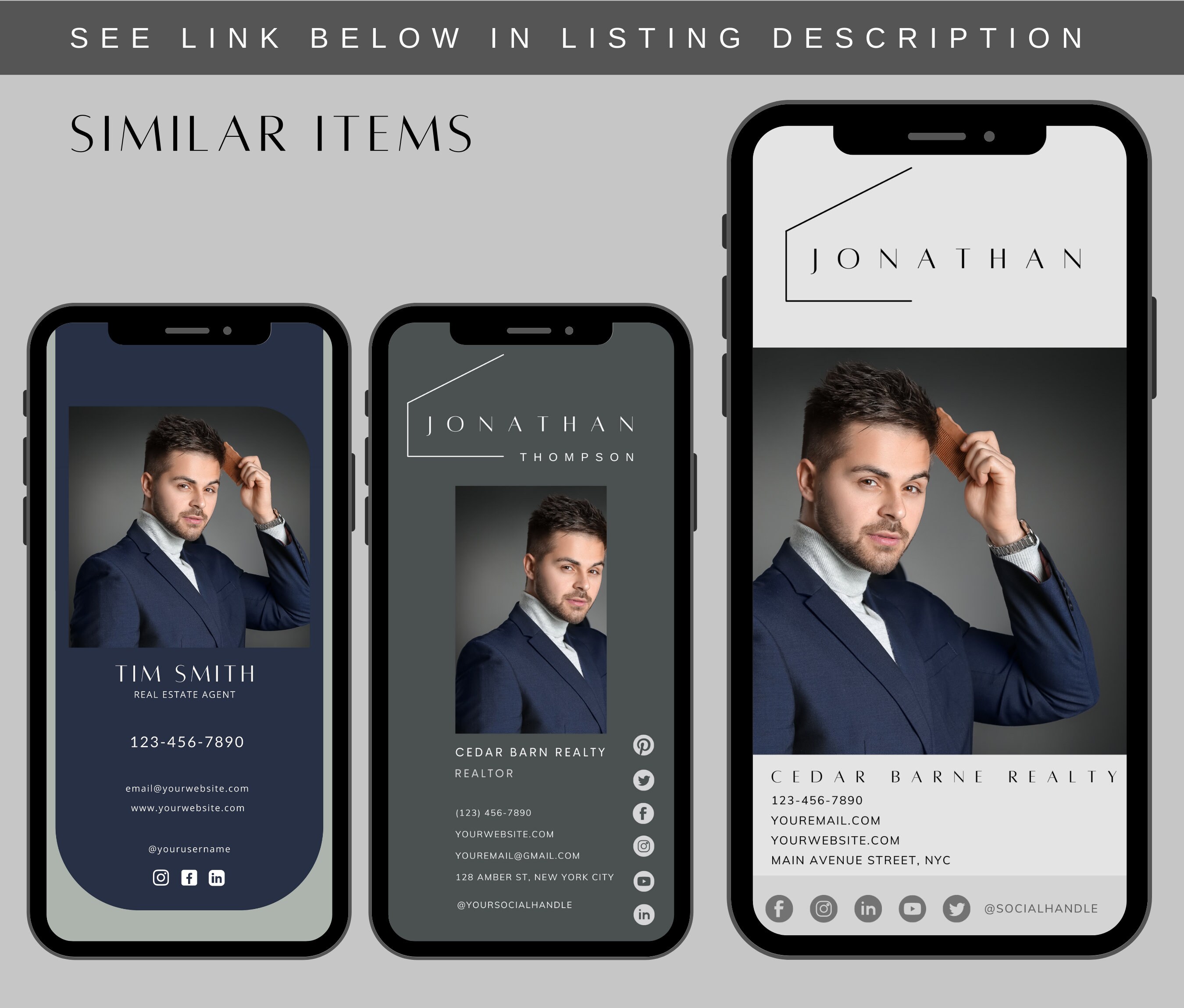 Modern Digital Business Card Template Custom Digital - Etsy