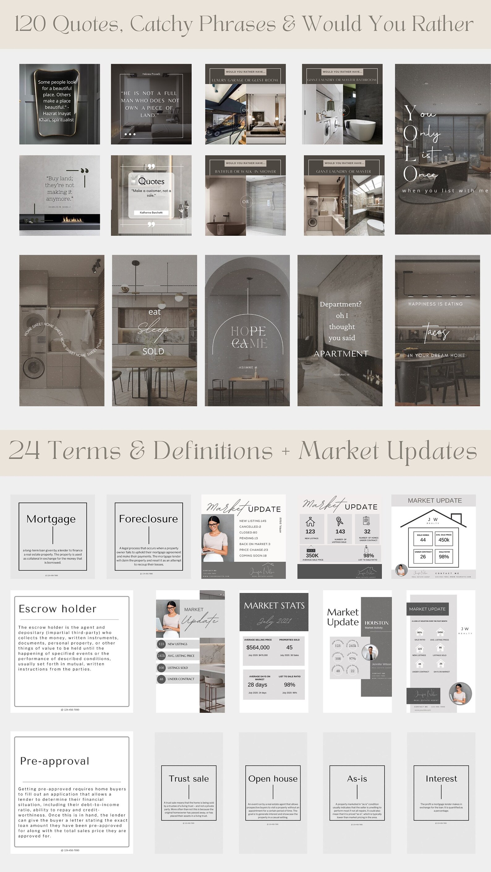500 Real Estate Social Media Bundle| Realtor IG Videos| Real Estate ...