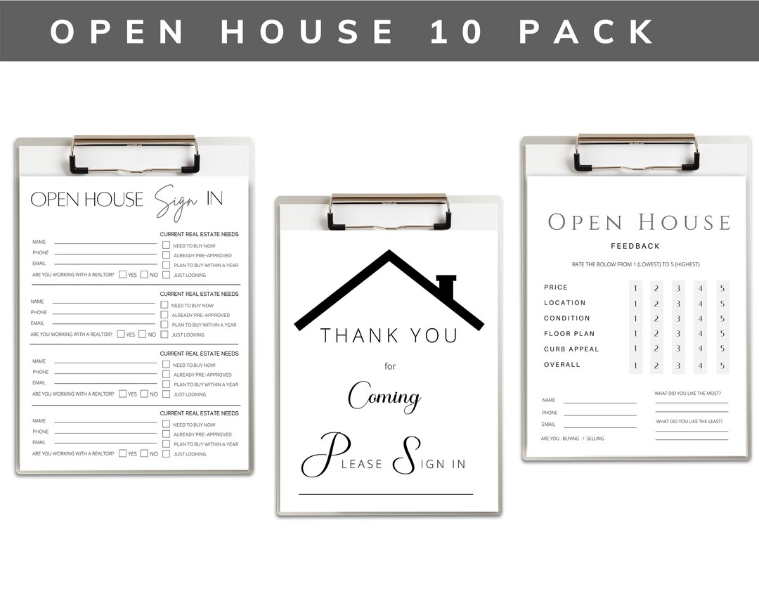 Open House Feedback Form Sheet Template | Real Estate Marketing ...