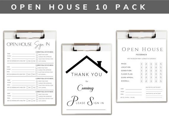 Open House Feedback Form Sheet Template Real Estate - Etsy