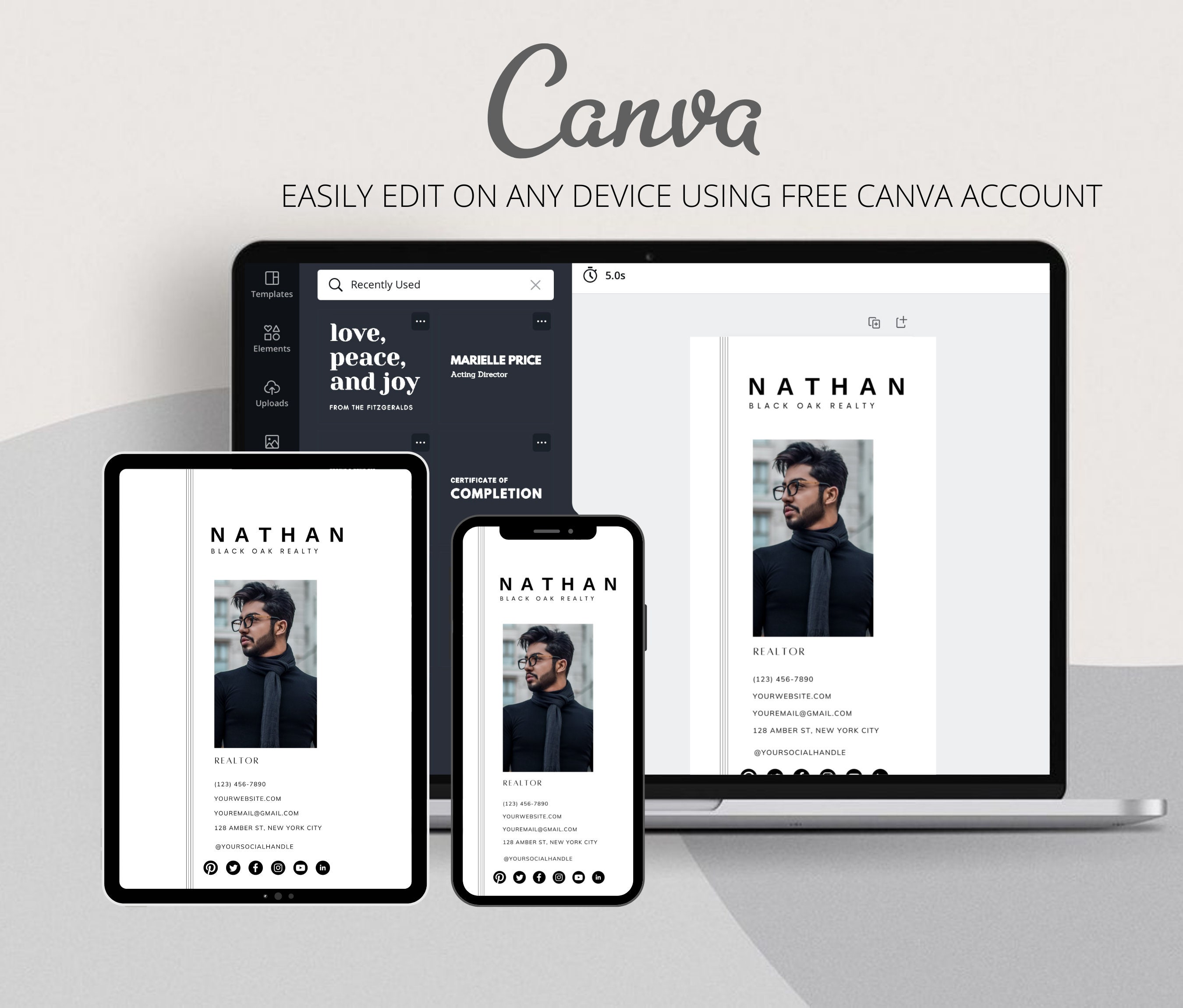 Modern Digital Business Card Template | Custom Digital Business Card ...