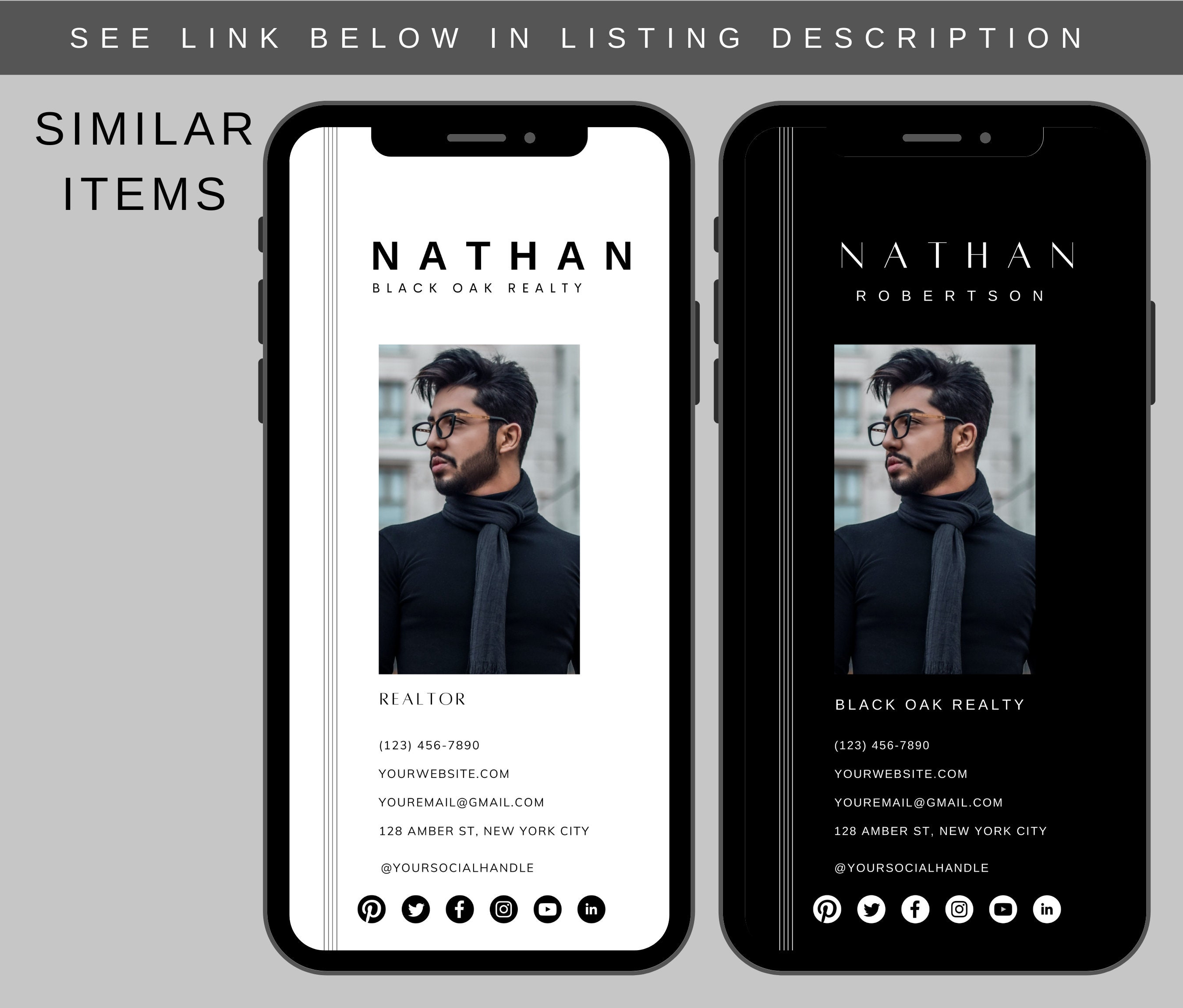 Modern Digital Business Card Template Custom Digital - Etsy