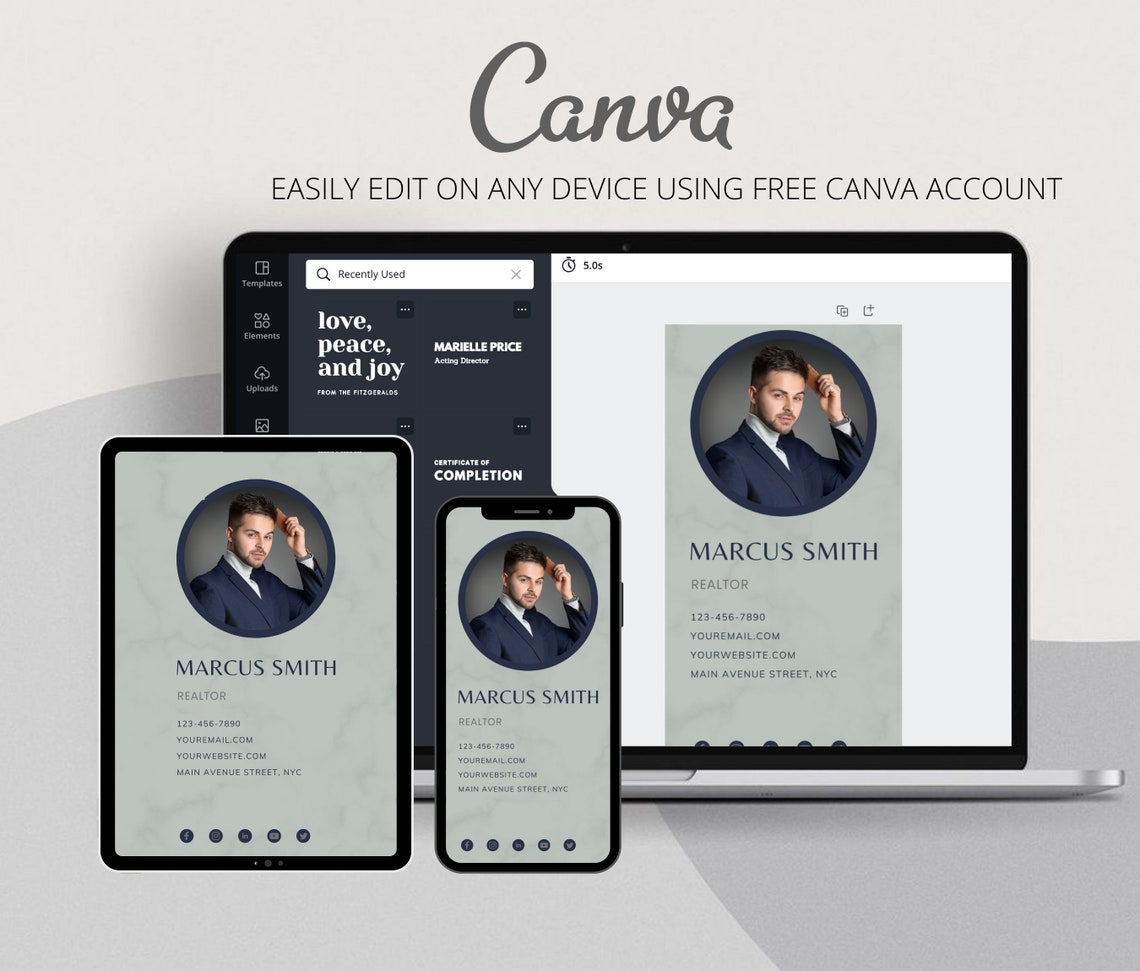 Modern Digital Business Card Template | Custom Digital Business Card ...