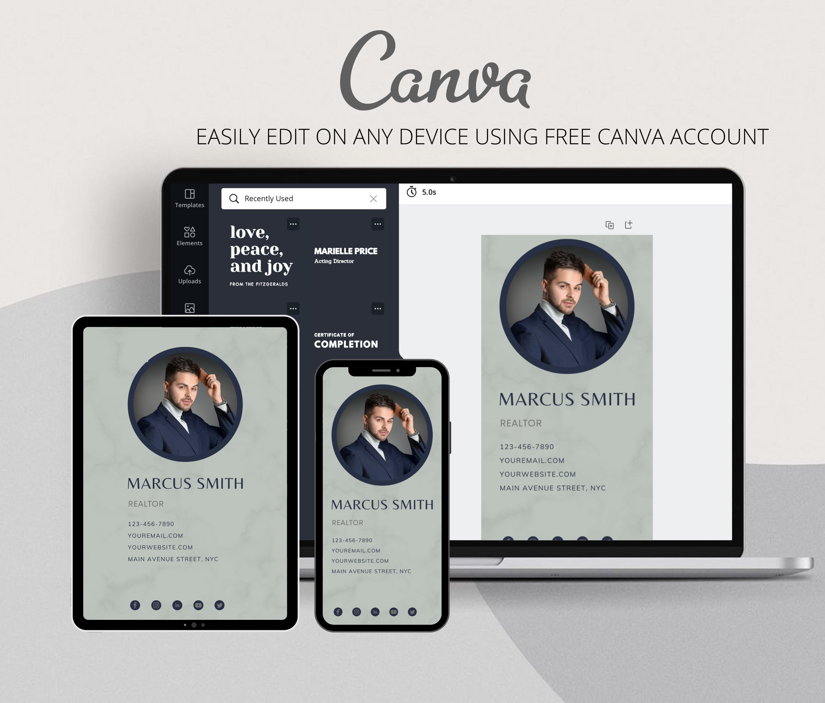 Modern Digital Business Card Template Custom Digital - Etsy