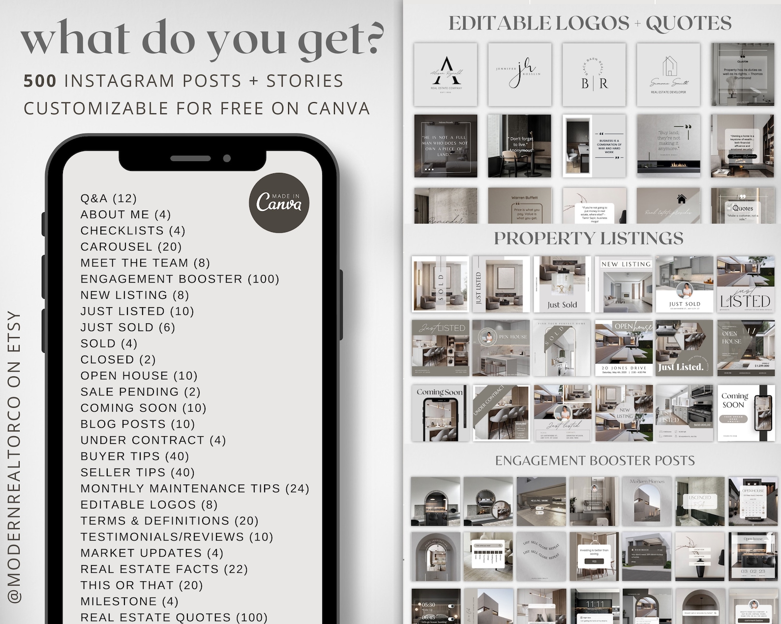 500 Real Estate Social Media Bundle| Realtor IG Videos| Real Estate ...