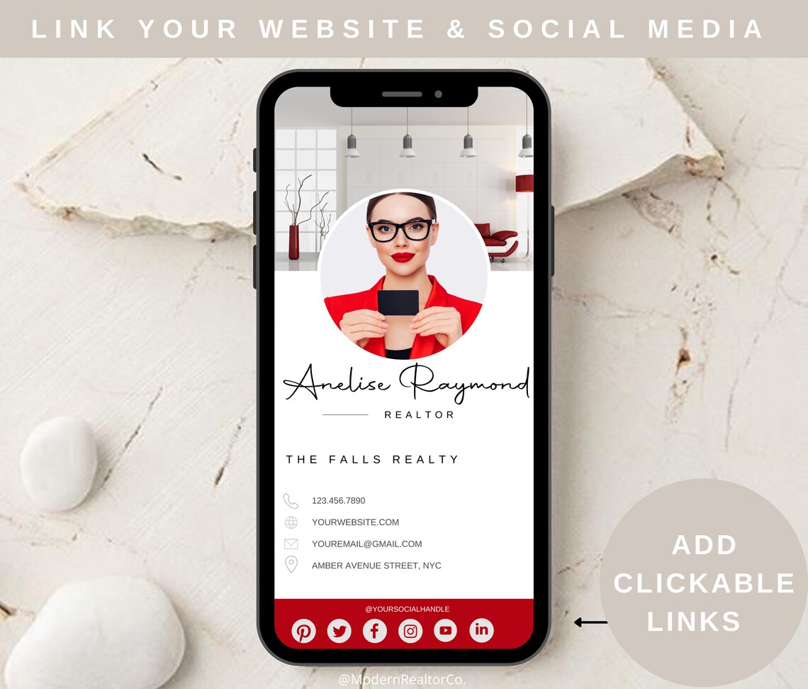 Modern Digital Business Card Template Custom Digital - Etsy