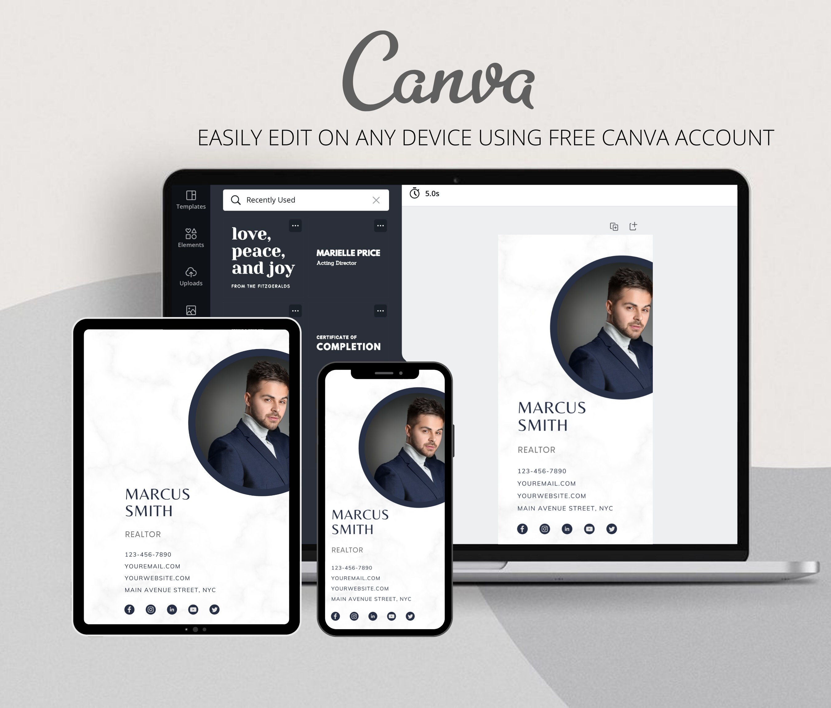 Modern Digital Business Card Template | Custom Digital Business Card ...