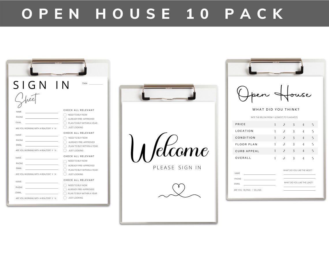 Open House Feedback Form Sheet Template | Real Estate Marketing ...