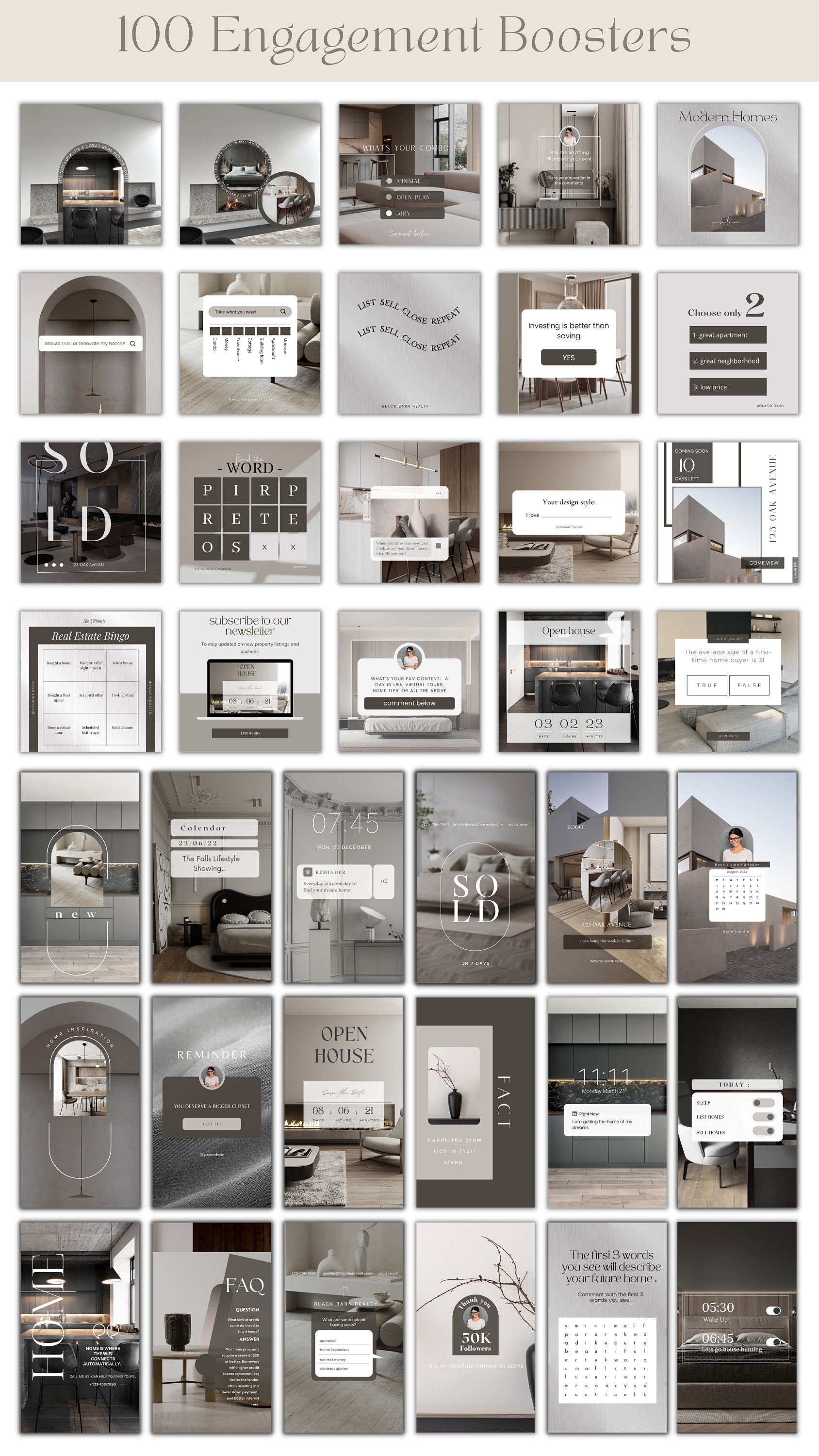 500 Real Estate Social Media Bundle| Realtor IG Videos| Real Estate ...